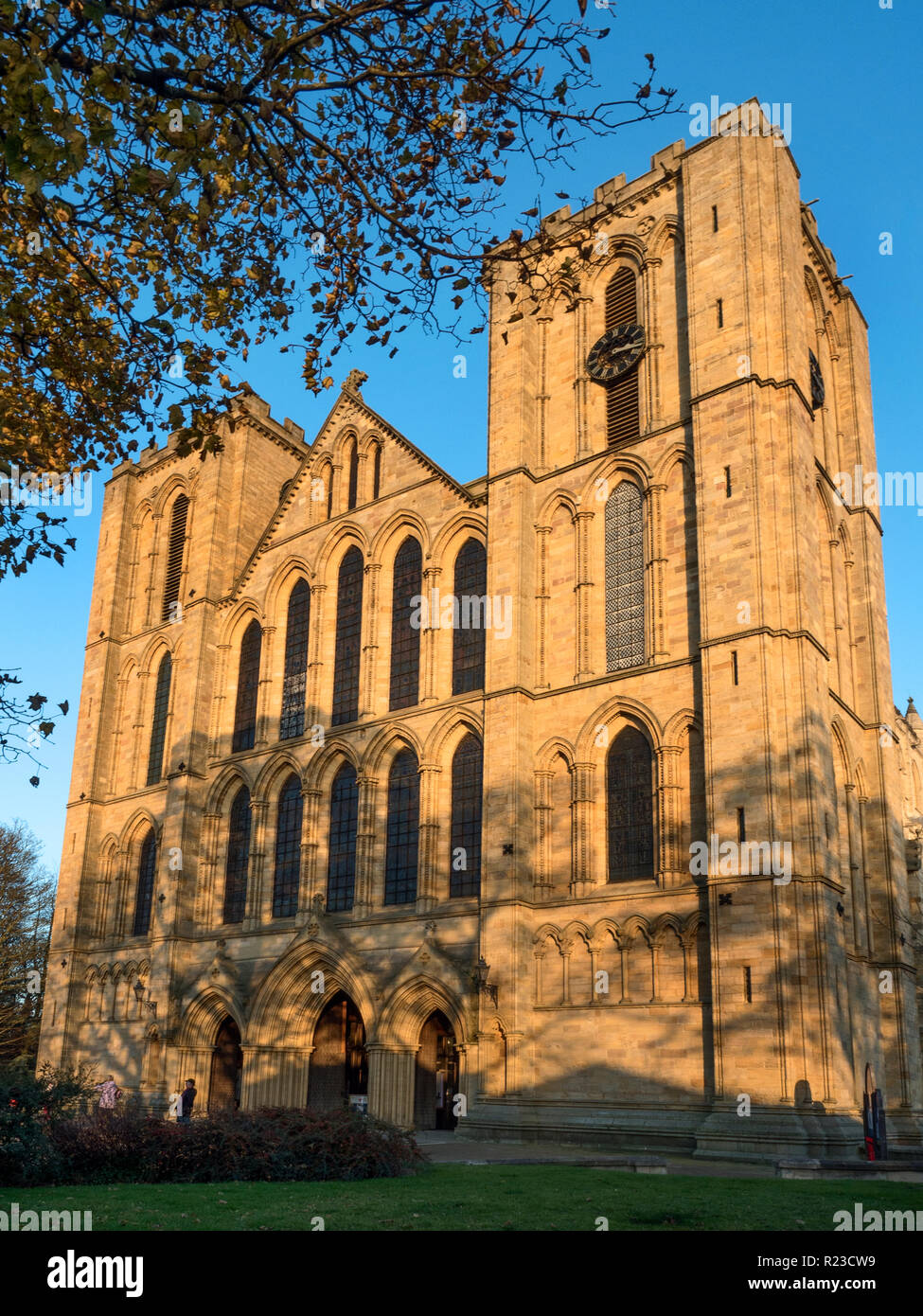 The West Front of Ripon Cathedral at sunset Ripon North Yorkshire ...
