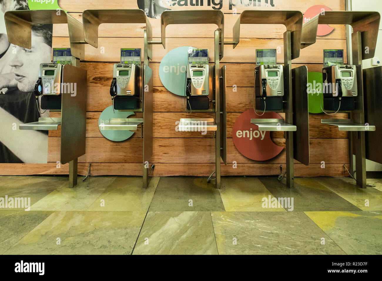 Row of booths hi-res stock photography and images - Alamy