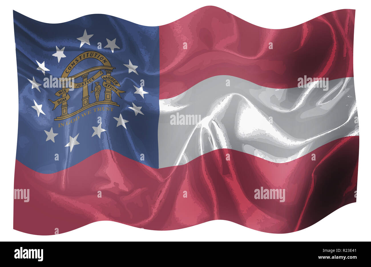 The red and white stripes flag of the United States State of Georgia ...