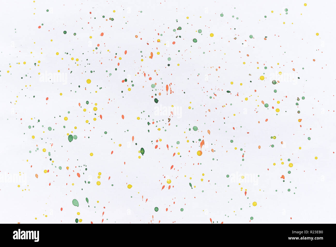 Watercolour splash colorful paint drops texture background copyspace ...