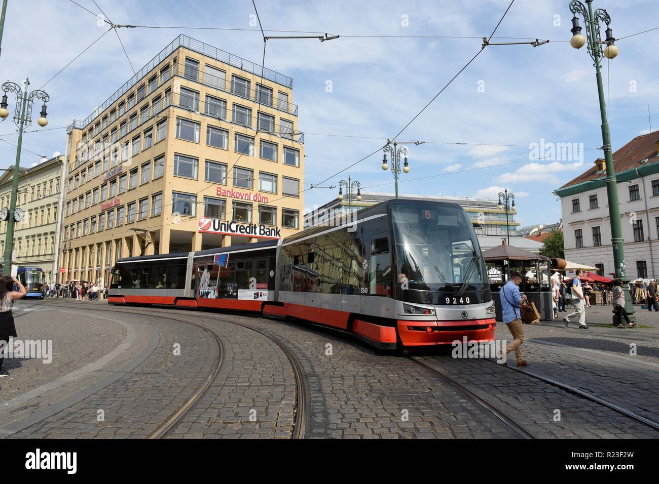 Trams public transport in the city of Prague in Czech Republic Stock ...