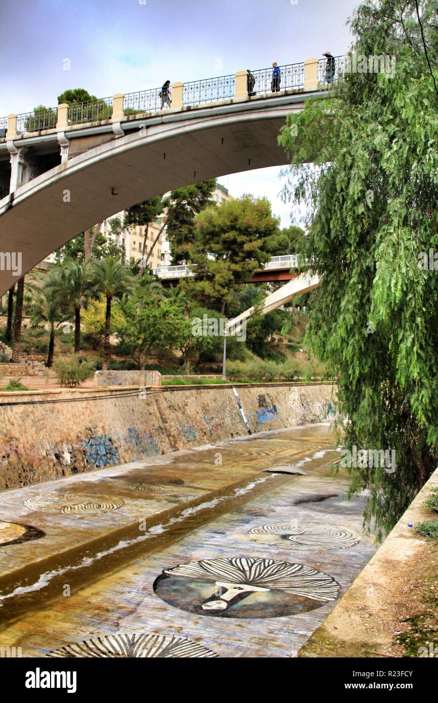 Elche, Alicante, Spain- November 16, 2018 - Landscape of the hillside ...