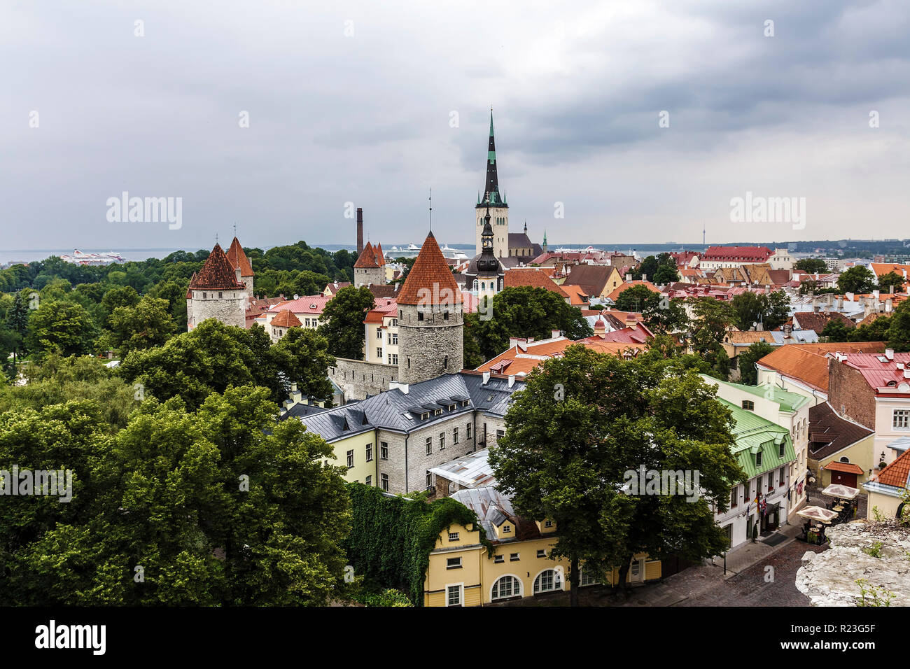 Panorama old Tallinn the summer Stock Photo - Alamy