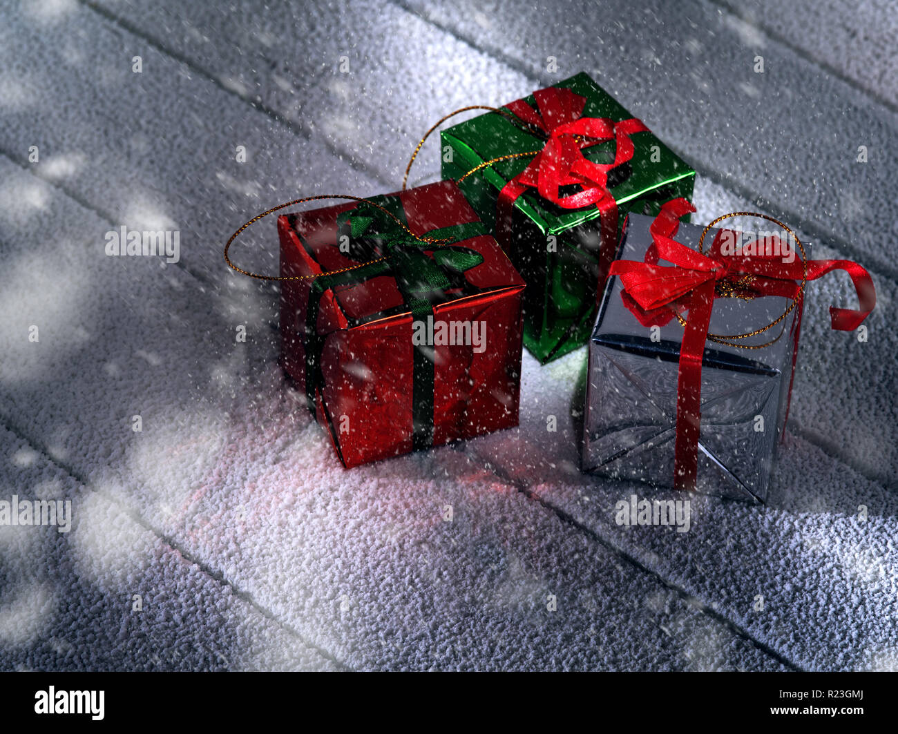 winter wood boxes Stock Photo - Alamy