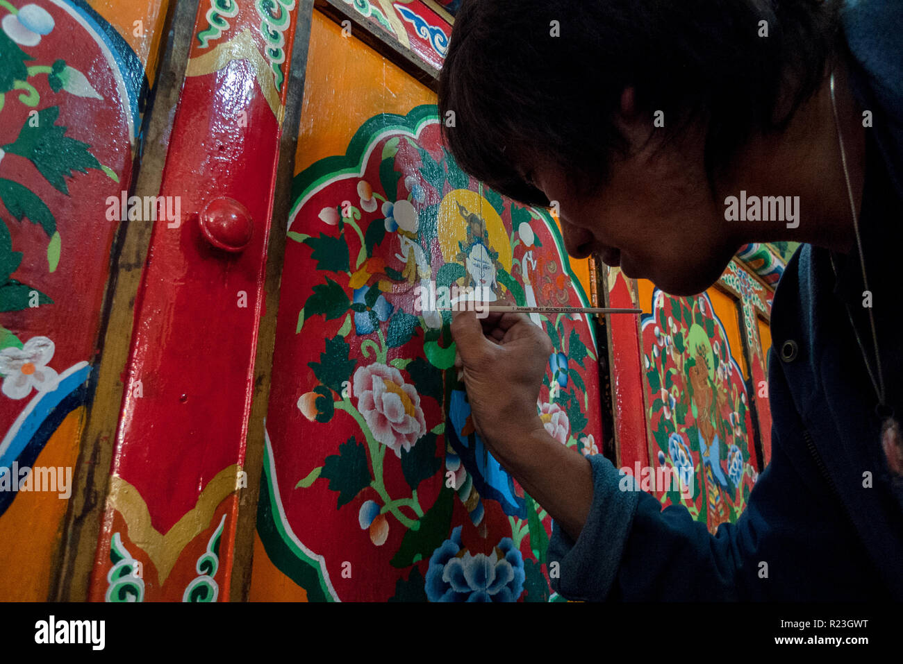 India, Himachal Pradesh, Manali, Gandhan Thekchokling Gompa: ongoing ...