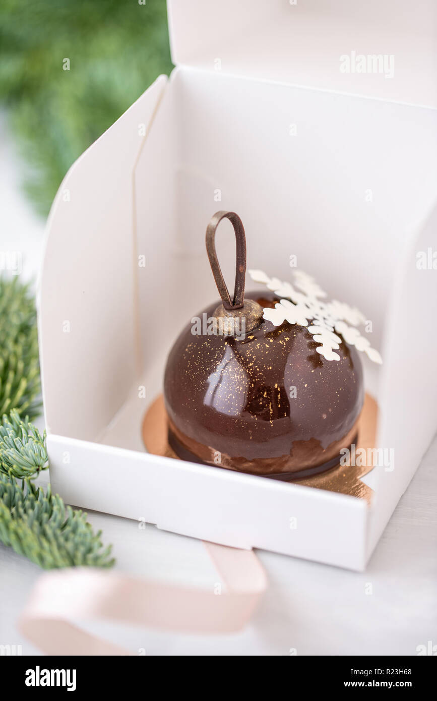 Mini mousse pastry dessert with chocolate glazed Individually wrapped ...