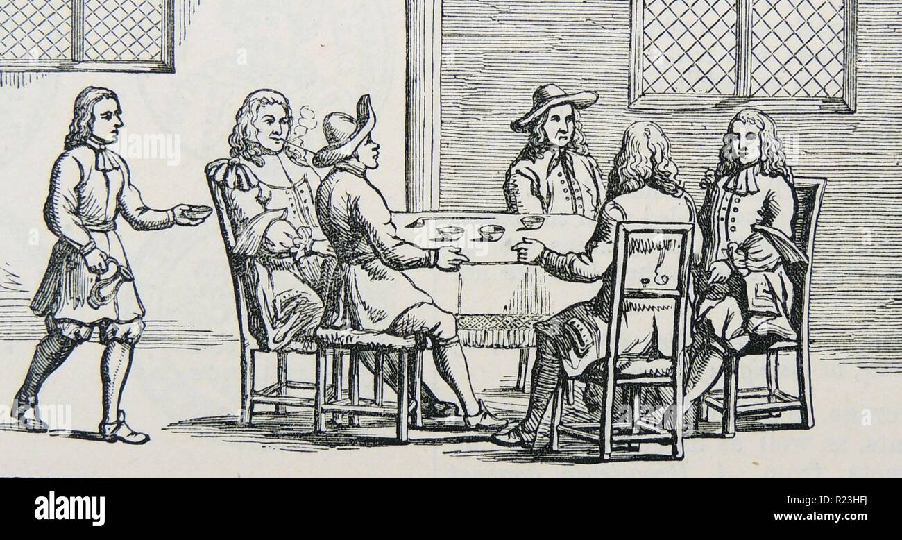 Coffee House in London, England , in the mid-seventeenth century ...