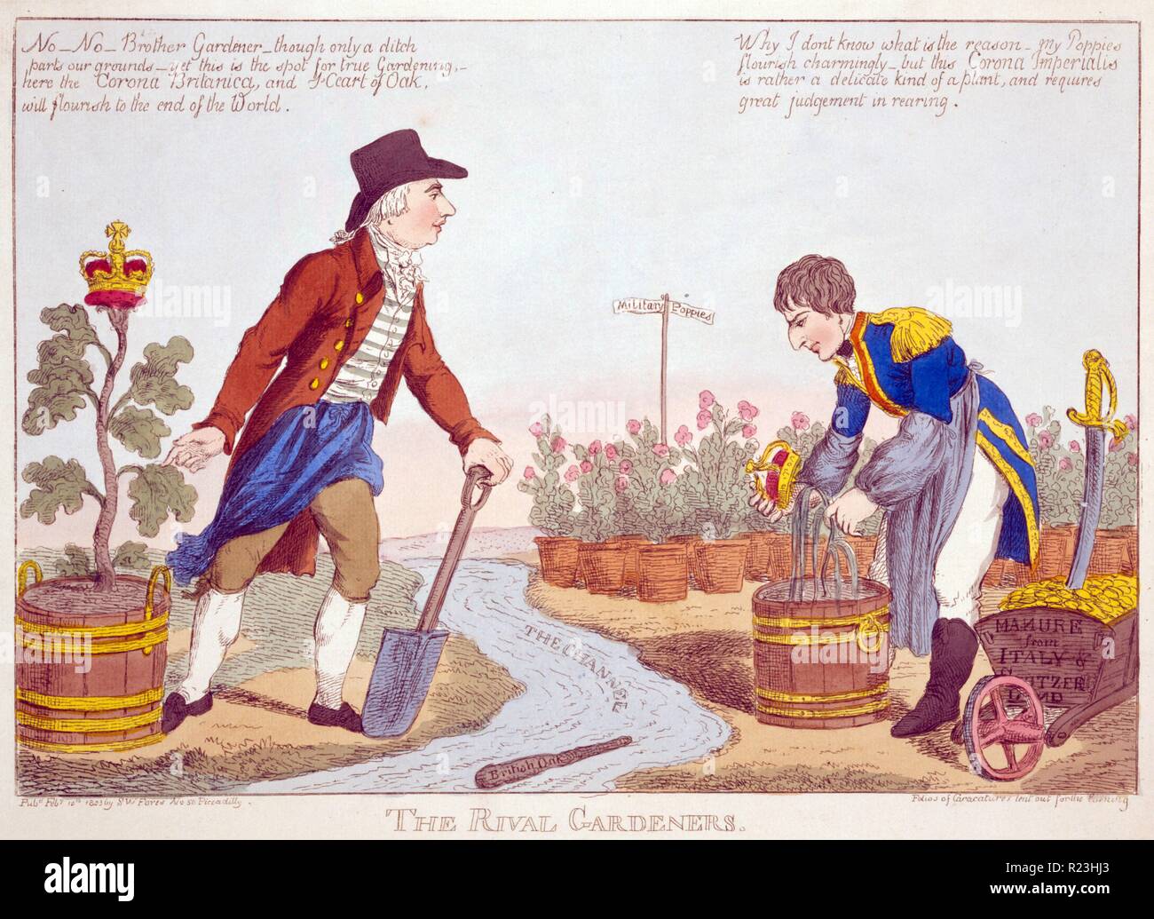 The rival gardeners. King George III of England and Napoleon I tend to ...