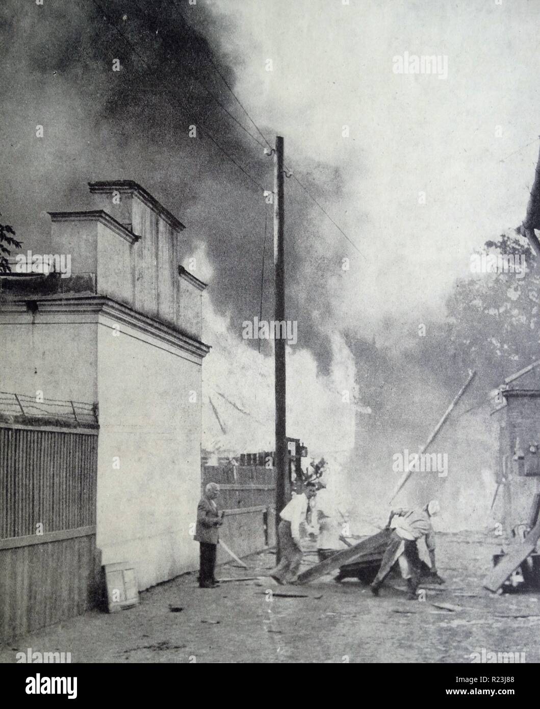 Photograph showing the aftermath of a Nazi bomb attack in a Warsaw ...