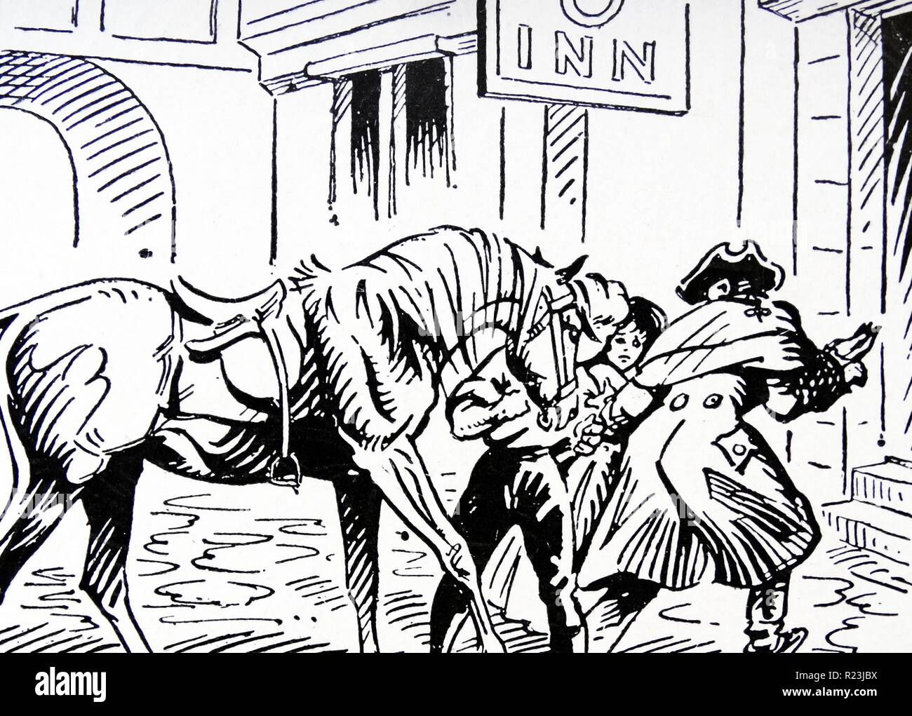 Childrens book illustration about an 18th century, highway robber 1955 ...