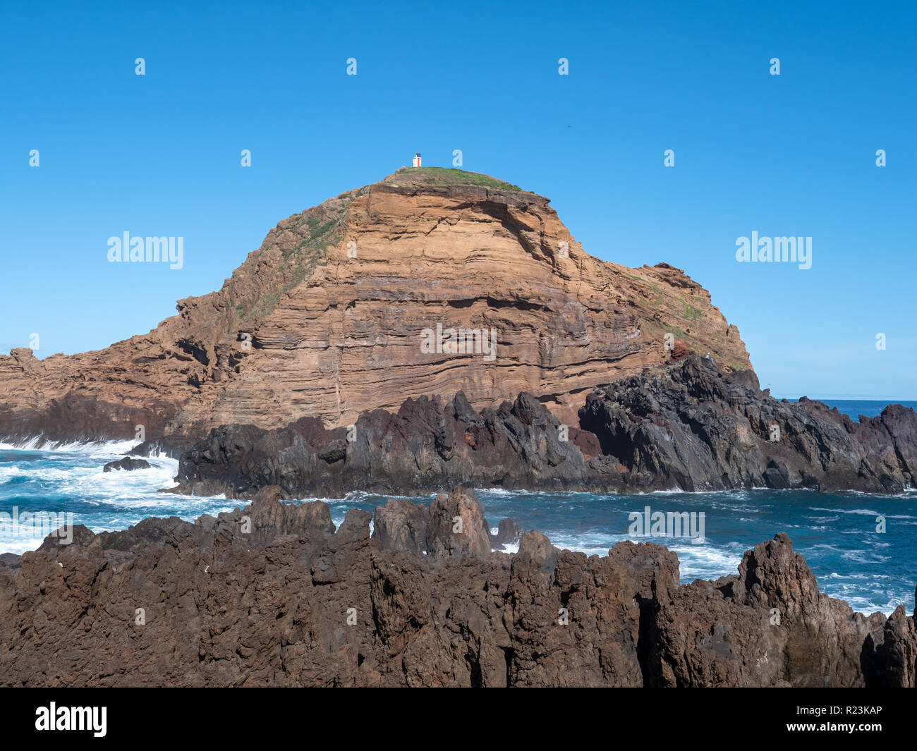 Mole islet in Porto Moniz in Madeira, Portugal Stock Photo - Alamy