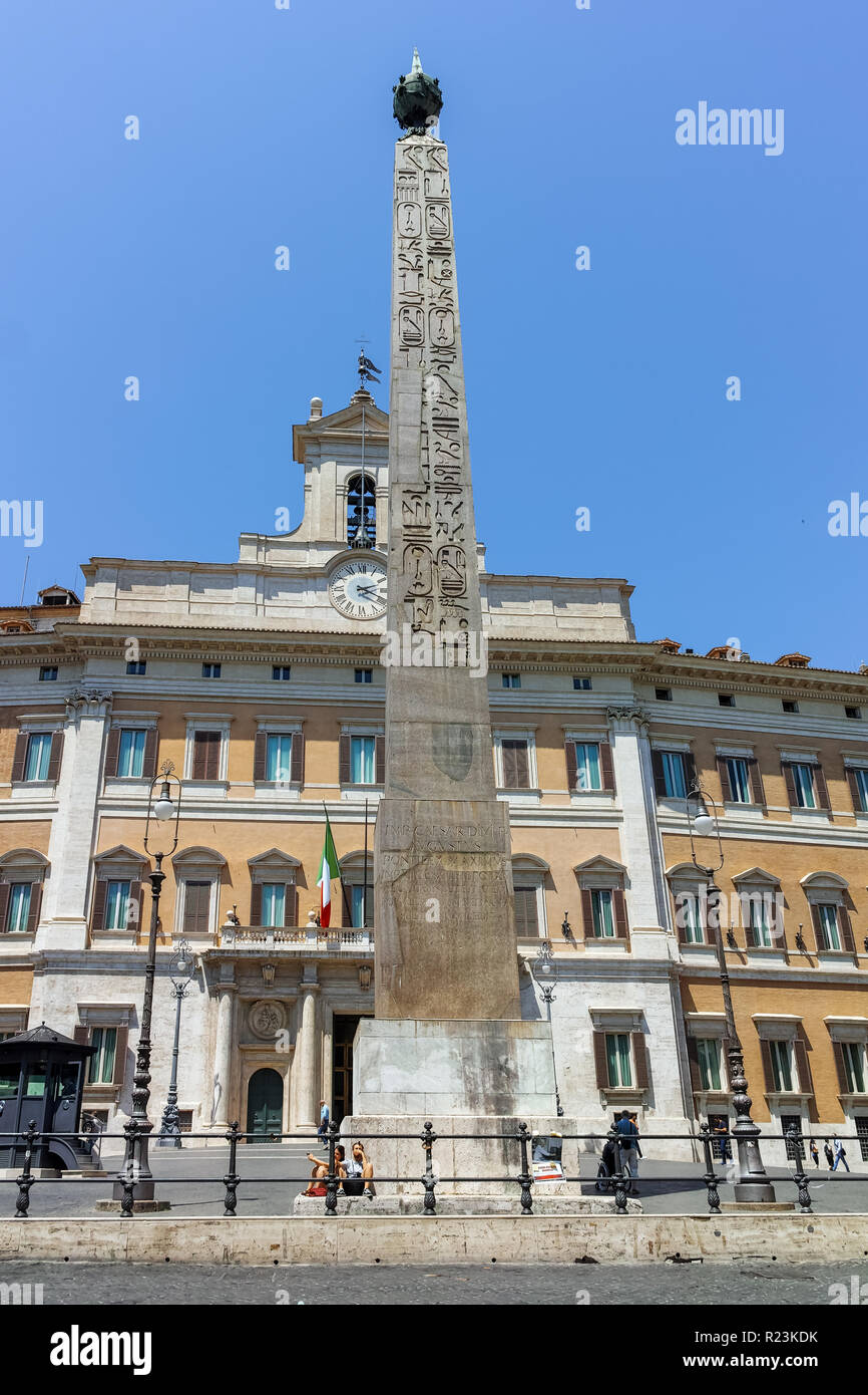 ROME, ITALY - JUNE 23, 2017: Amazing view of Palazzo Montecitorio and ...