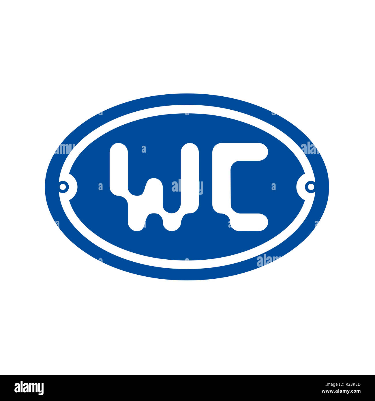 Sign of wc on a white background Stock Photo - Alamy