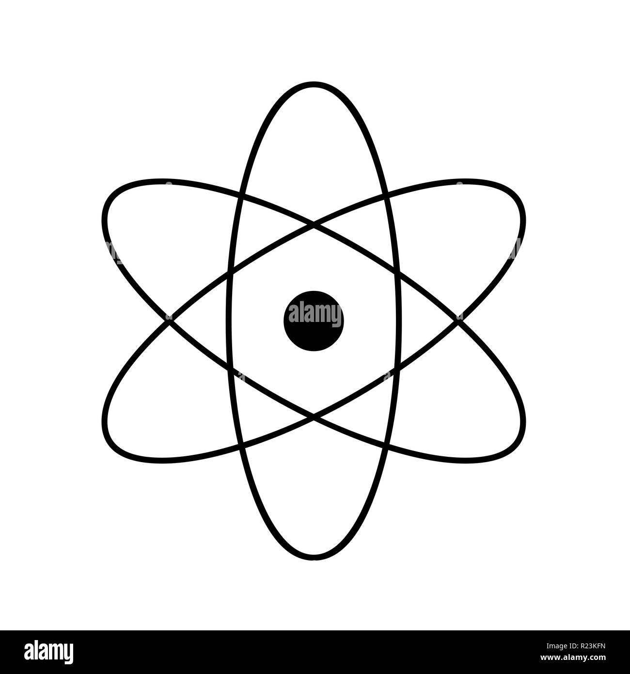 Atom sign icon illustration Stock Photo - Alamy