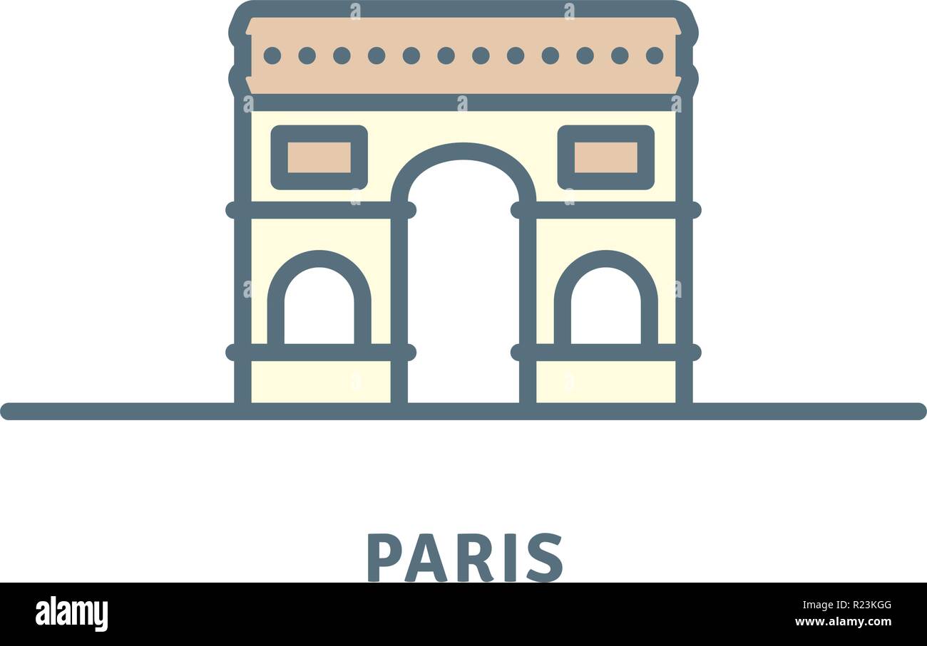 Paris line icon. Triumphal Arch vector illustration Stock Vector Image ...