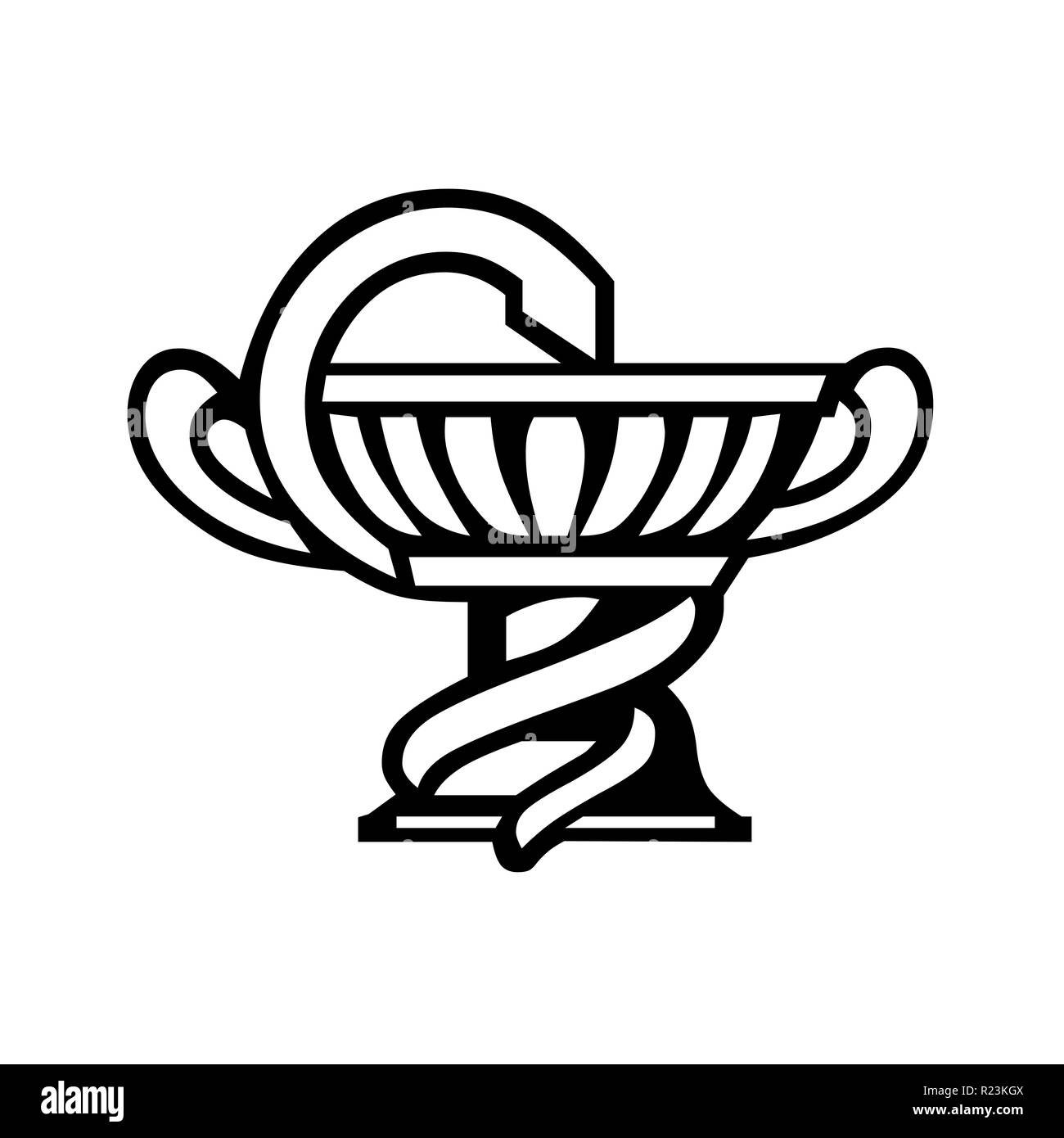 Caduceus medical symbol illustration Stock Photo - Alamy