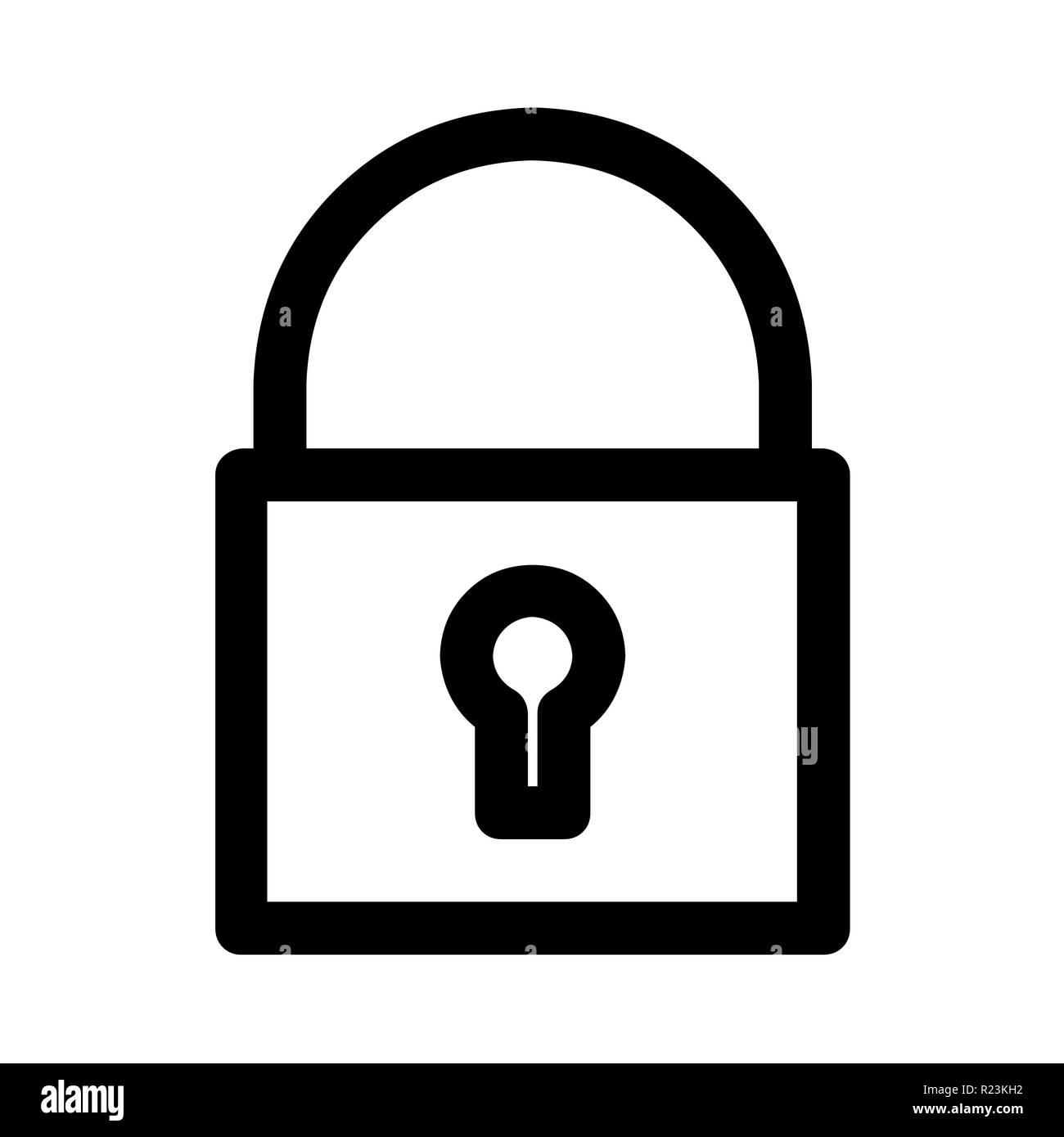 Lock symbol icon with a white background Stock Photo - Alamy