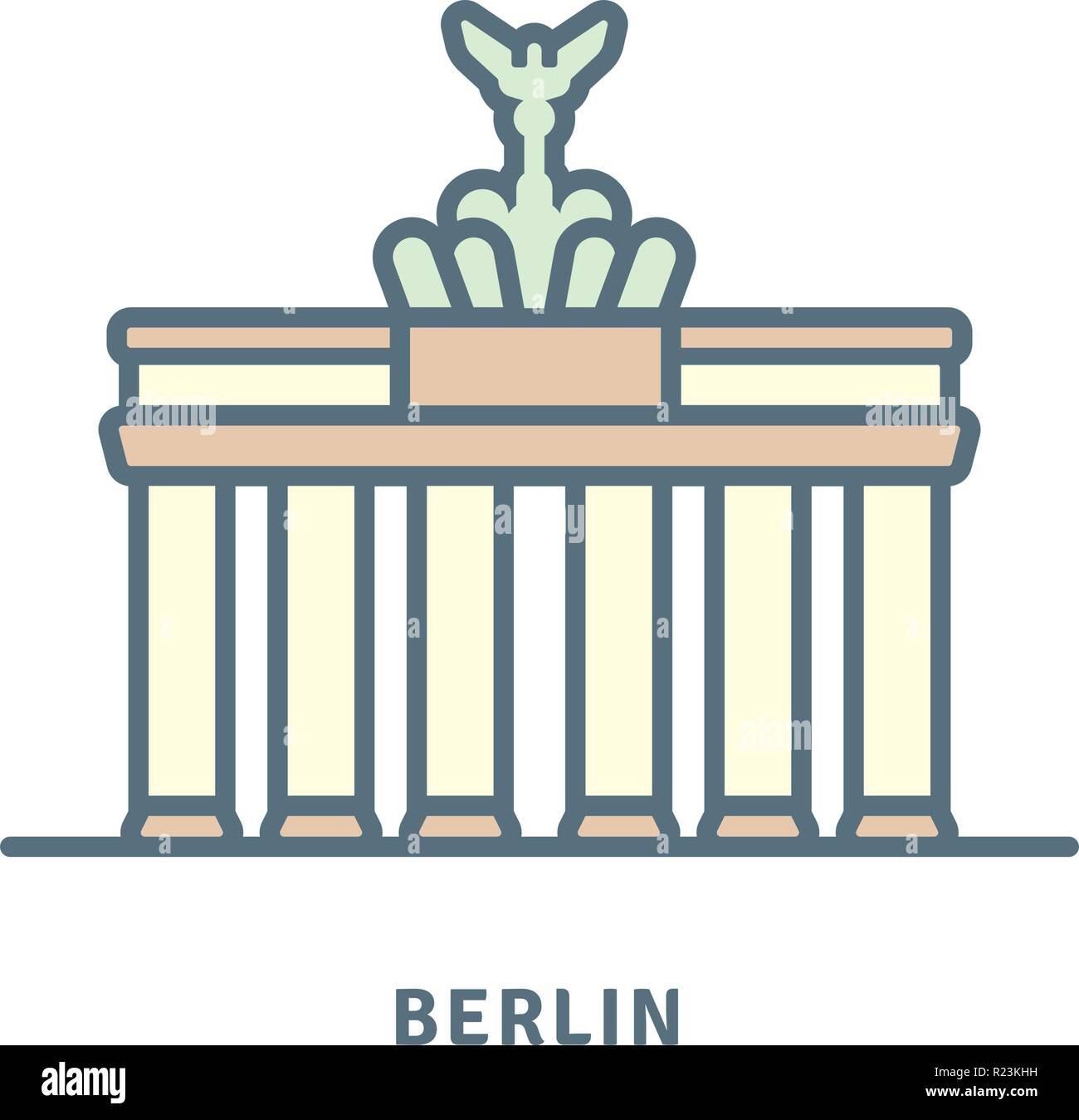 Germany line icon. Brandenburg gate vector illustration Stock Vector ...