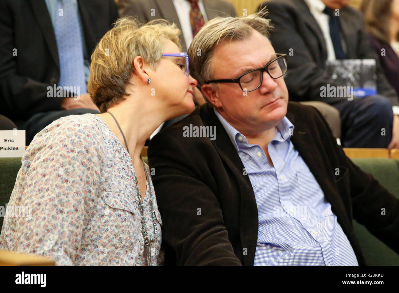 Yvette Cooper MP and Ed Balls are seen at the Commemoration. Thousands ...