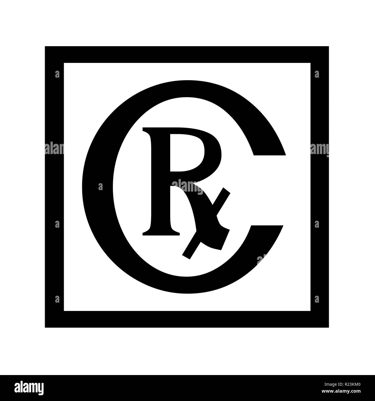 Rx symbol illustration with a white background Stock Photo - Alamy