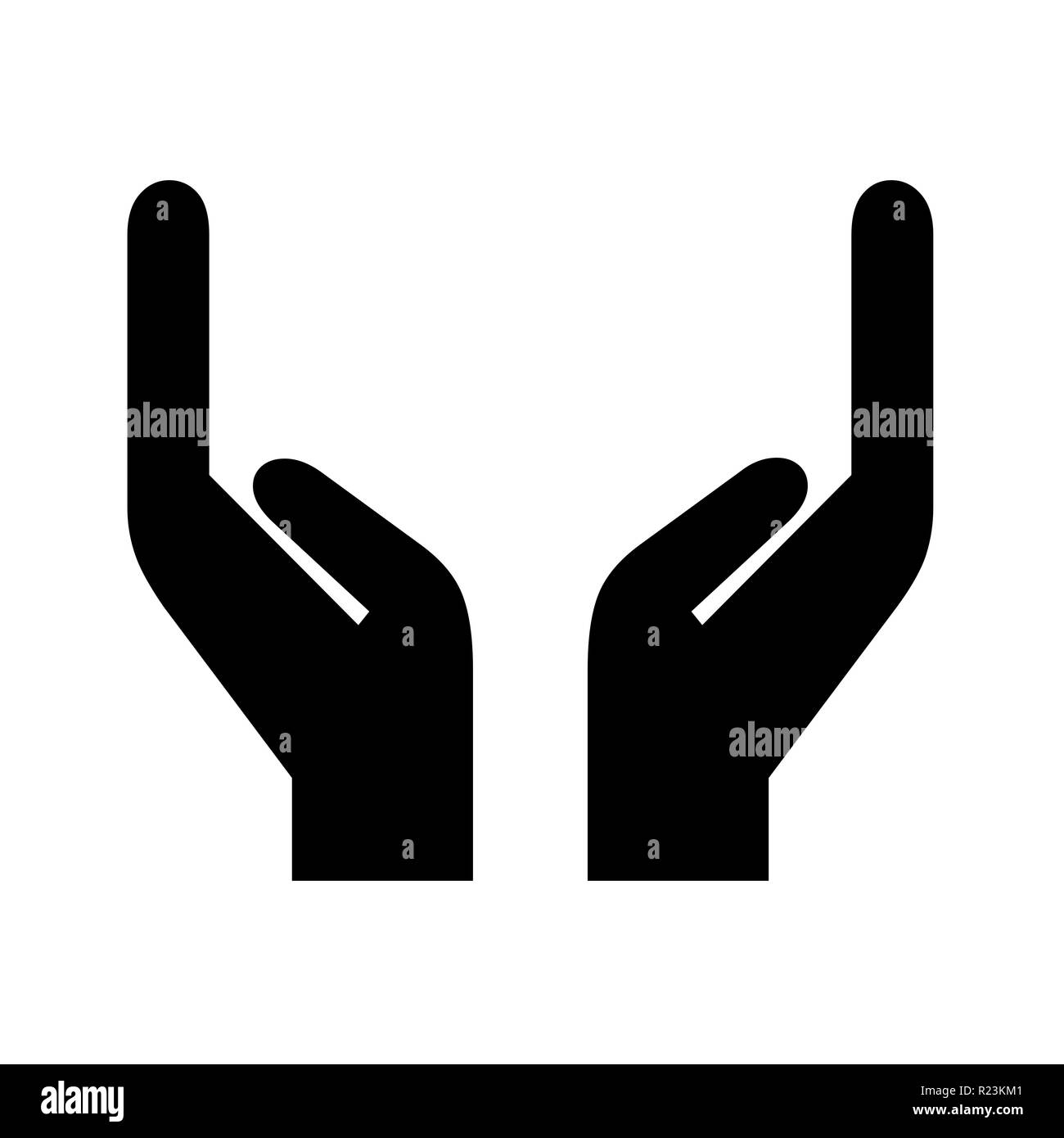 Hands receiving icon illustration Stock Photo - Alamy