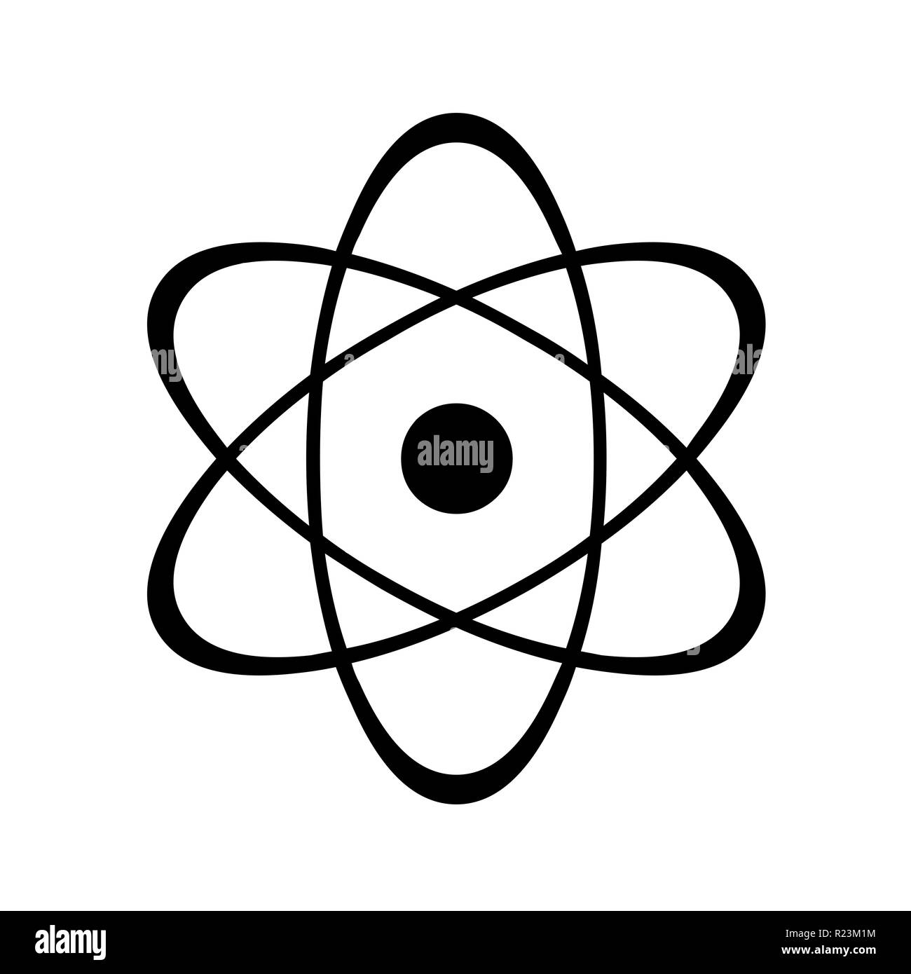 Atom sign icon illustration Stock Photo - Alamy