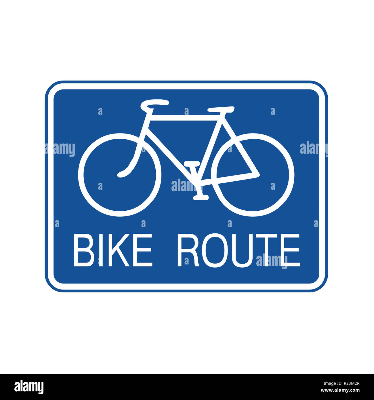 Bike route sign illustration Stock Photo - Alamy
