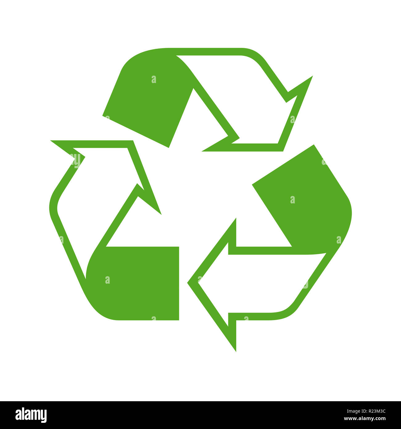 Recycle symbol icon with a white background Stock Photo - Alamy