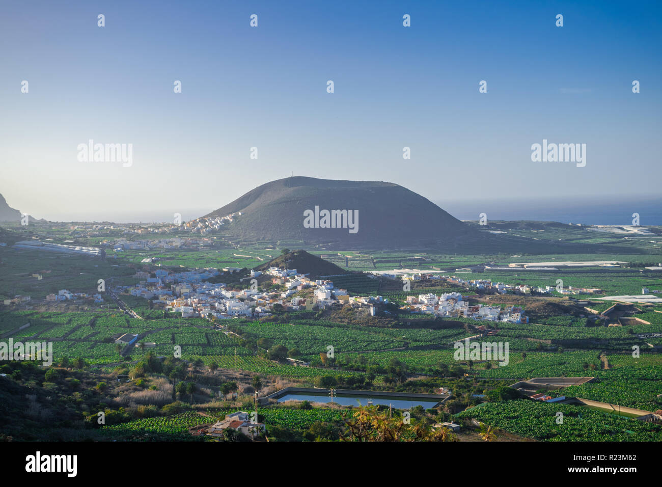 Los Silos cityscape with montains background , Tenerife, Canary islands ...
