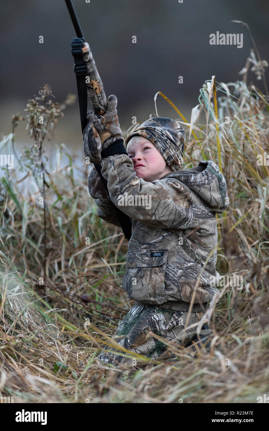 A young duck hunter on an autumn day in Minnesota Stock Photo - Alamy