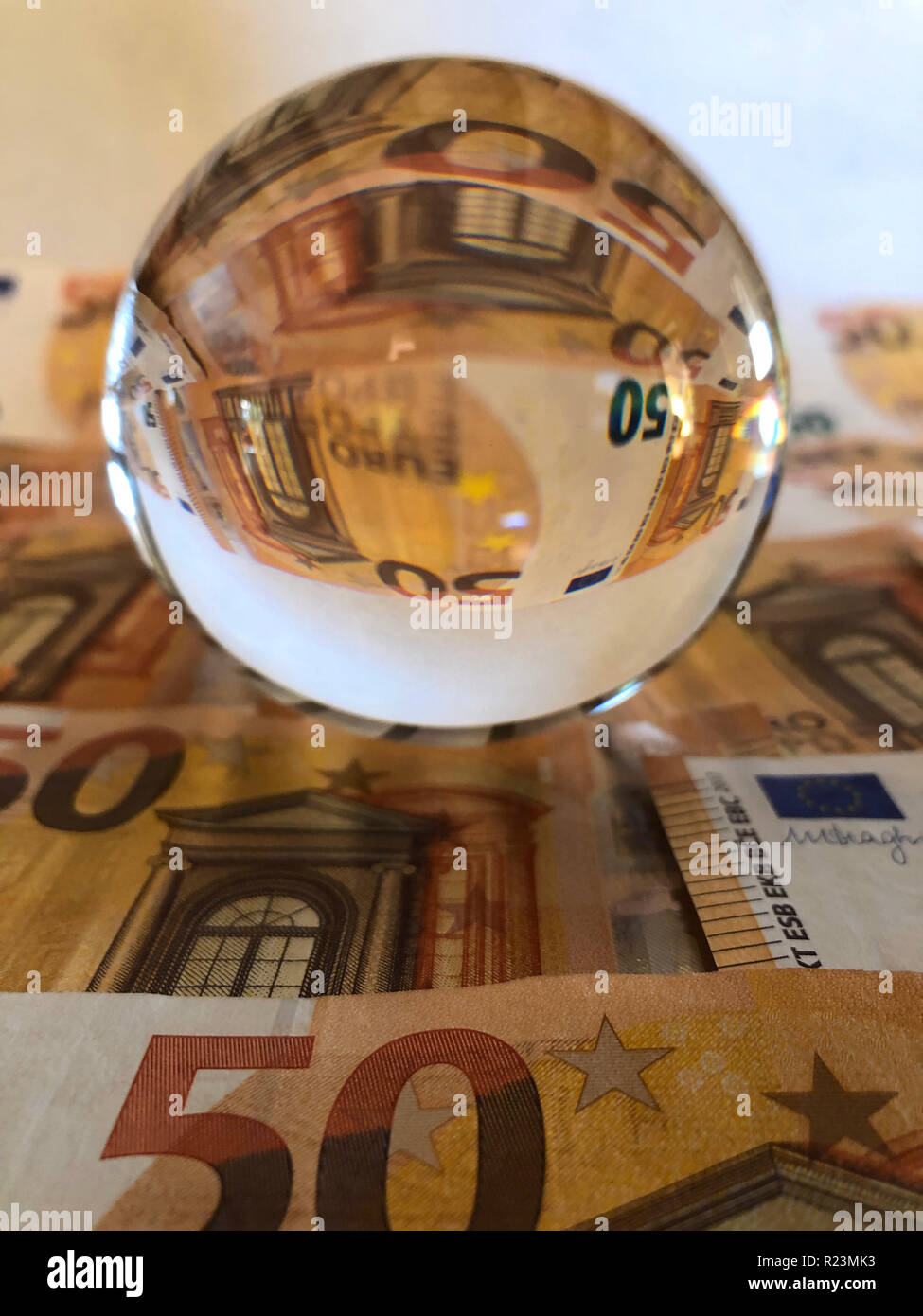 Concept : Business and Finance. Crystal ball and euros Stock Photo - Alamy