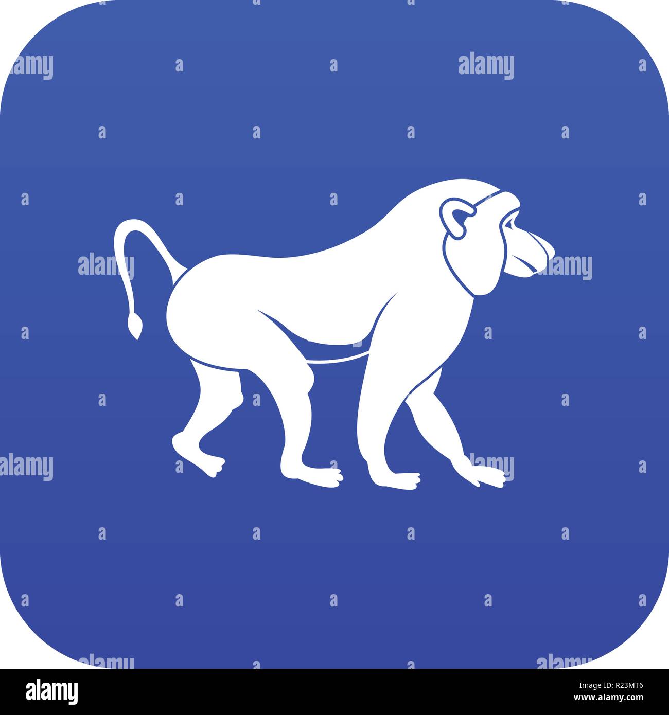 Japanese macaque icon digital blue Stock Vector Image & Art - Alamy