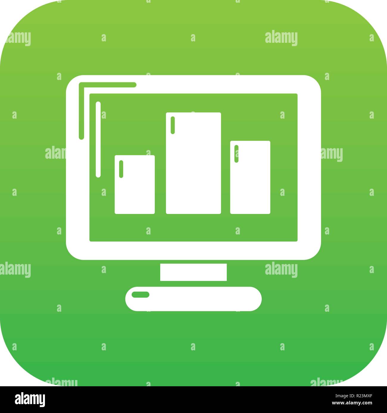 Monitor icon green vector Stock Vector Image & Art - Alamy