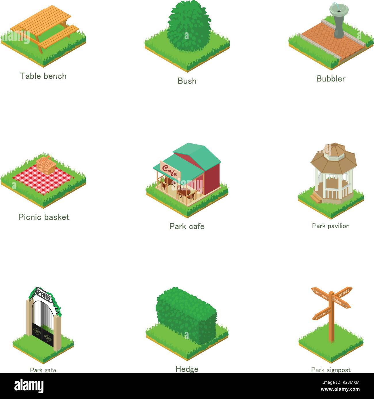 Downtown Greenery Stock Vector Images - Alamy