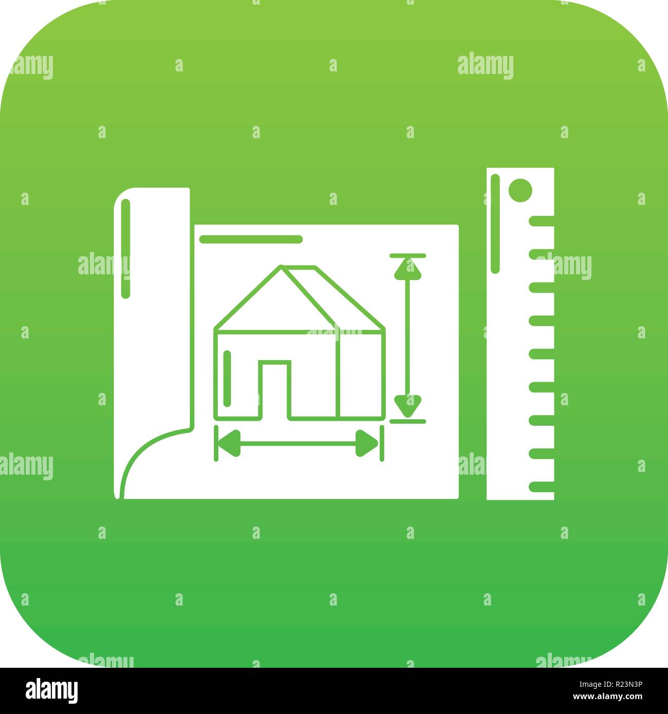 House plan icon green vector Stock Vector Image & Art - Alamy