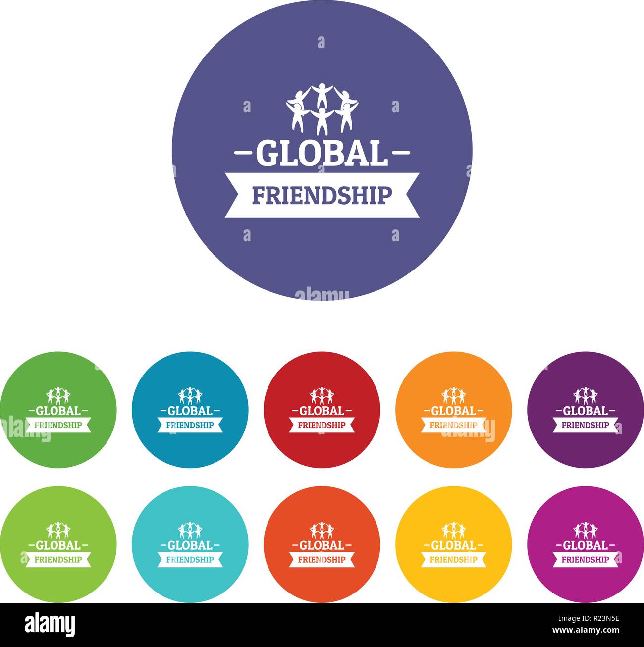 Global friendship icons set vector color Stock Vector Image & Art - Alamy