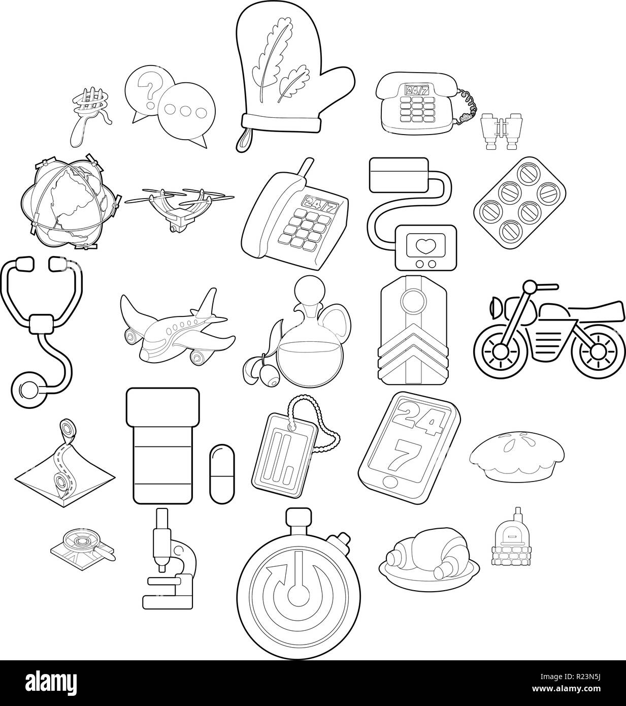 Supplies icons set, outline style Stock Vector Image & Art - Alamy