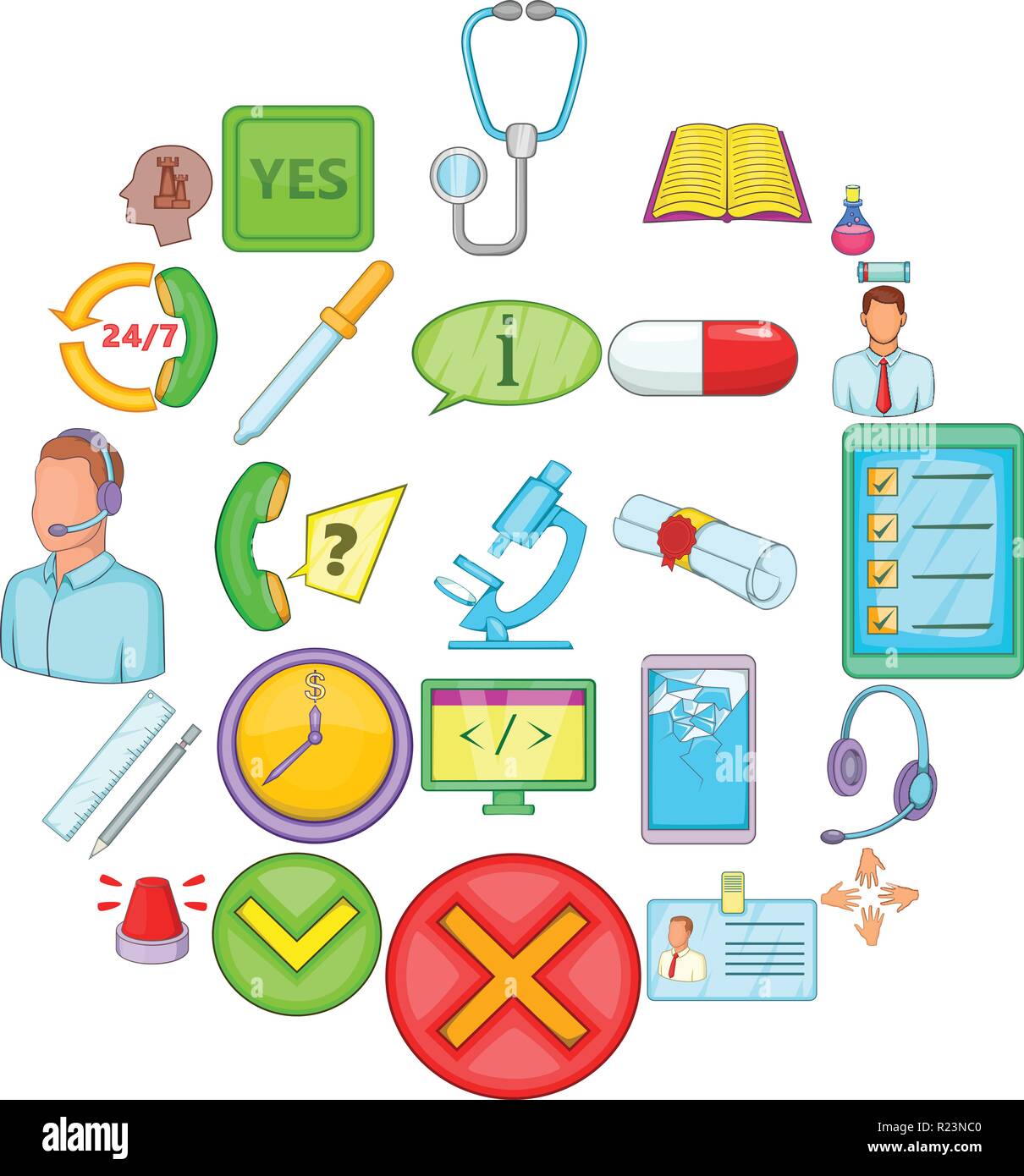 Prop icons set, cartoon style Stock Vector Image & Art - Alamy