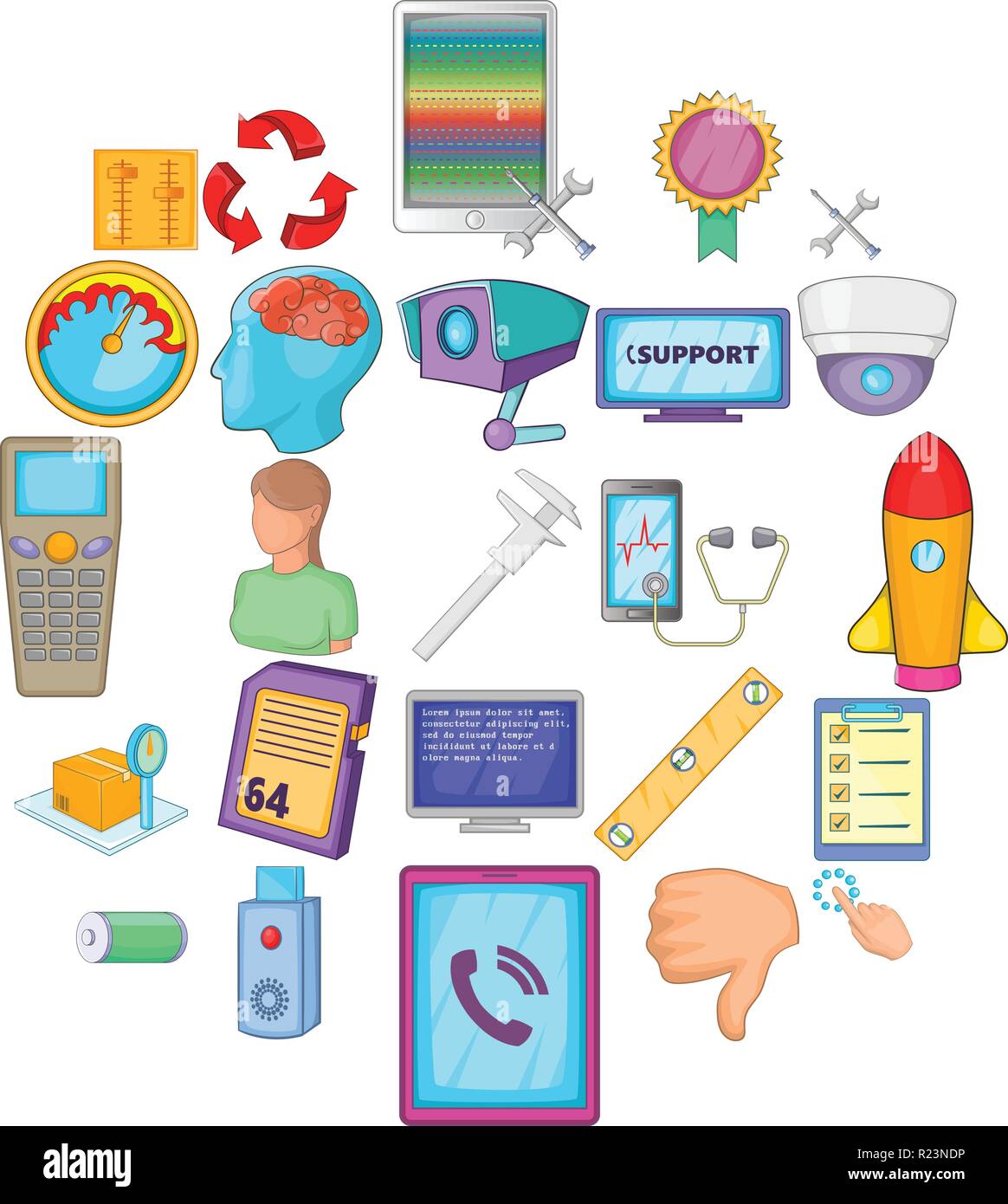 Remote support icons set, cartoon style Stock Vector Image & Art - Alamy