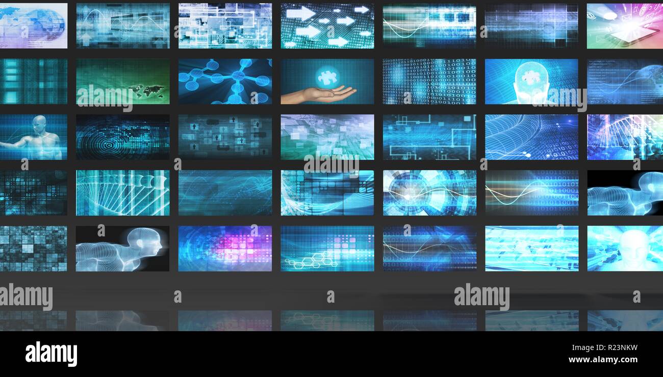 Multimedia Background for Digital Network on the Internet Stock Photo ...
