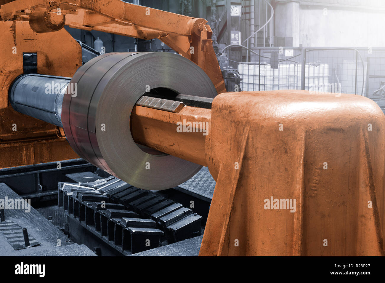 Packed rolls of steel sheet, Cold rolled steel coils Stock Photo - Alamy