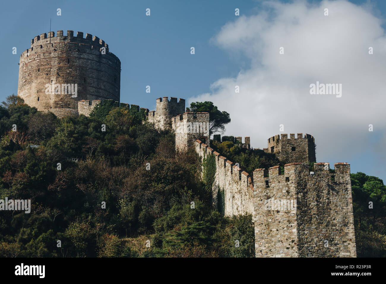 old tower of the medieval fortification in istanbul. turkey Stock Photo ...