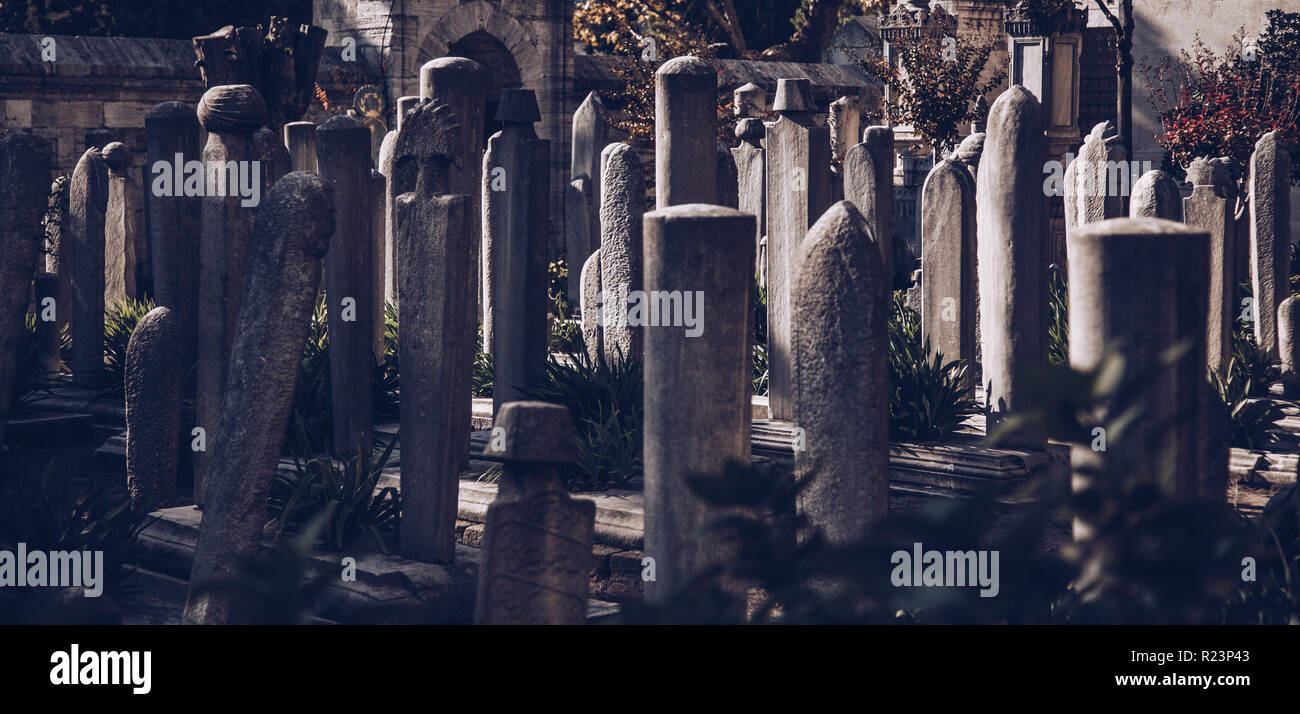 istanbul turkey november 2018 - close up of some headstone, gravestone ...