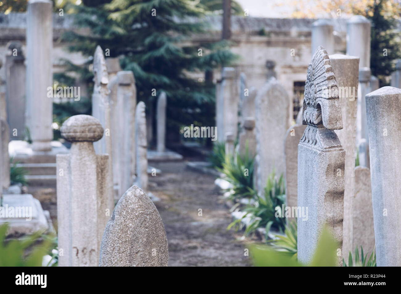 istanbul turkey november 2018 - close up of some headstone, gravestone ...