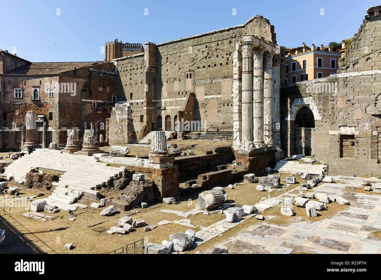 ROME, ITALY - JUNE 23, 2017: Amazing view of Nerva Forum in city of ...