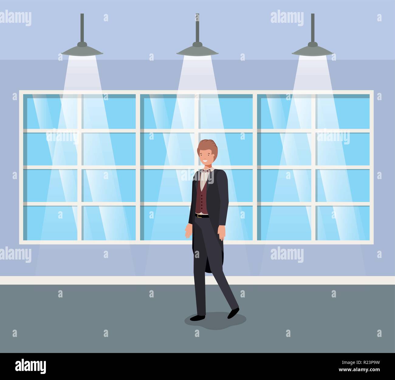 Walking building modern wall Stock Vector Images - Alamy
