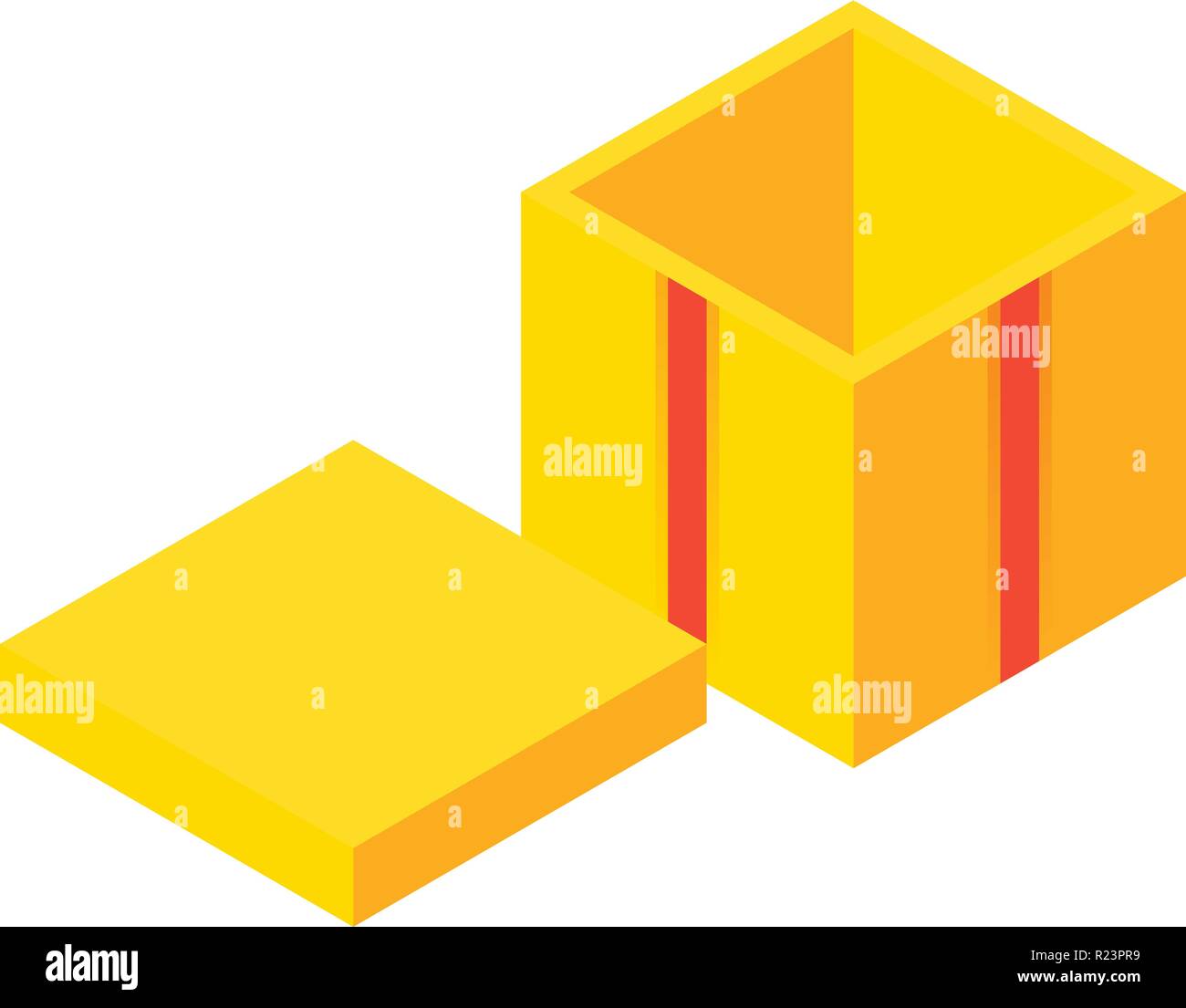 Yellow open gift box icon, isometric style Stock Vector Image & Art - Alamy