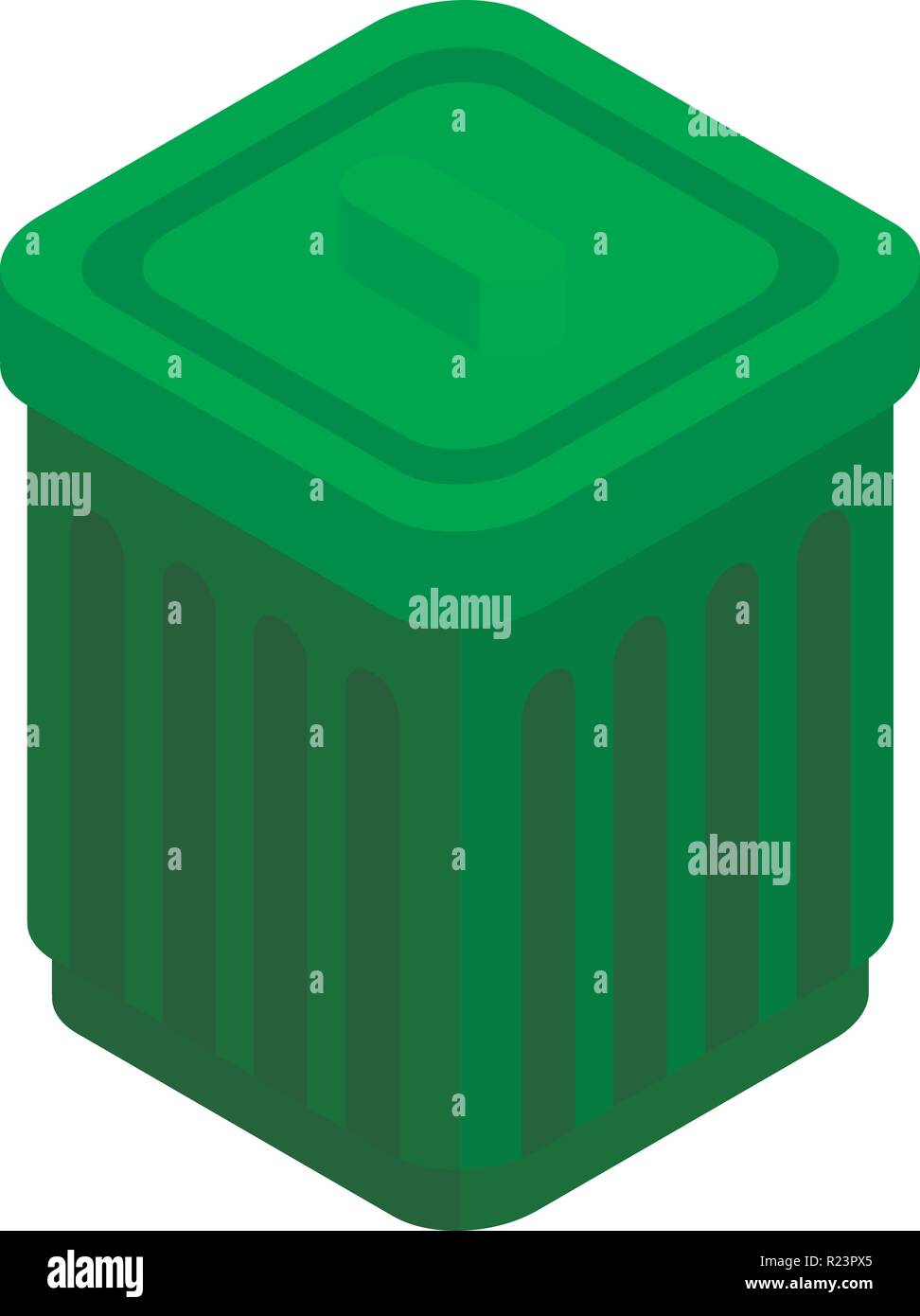 Green garbage can icon, isometric style Stock Vector Image & Art - Alamy