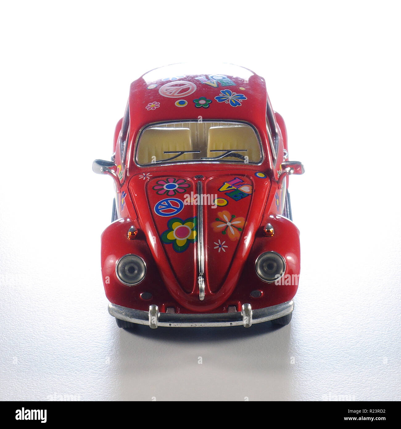 photo close up of a miniature model of a Volkswagen Beetle in the 60s ...