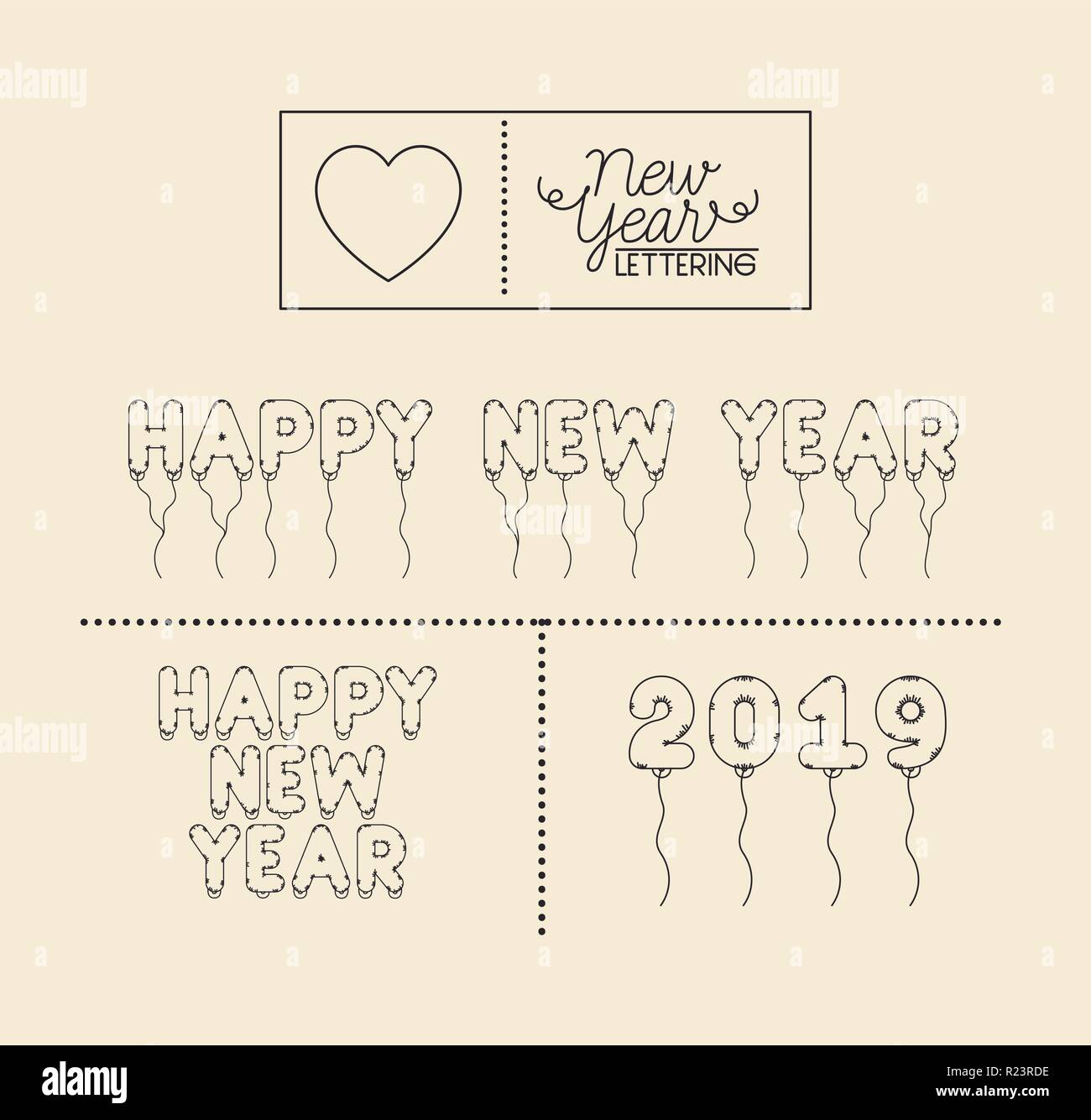 New year 2019 heart Stock Vector Images - Alamy